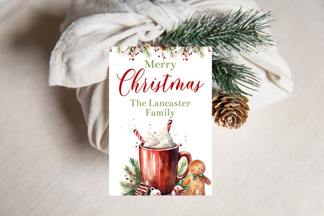 Editable Hot Chocolate Christmas Gift Tag Template Printable - Etsy