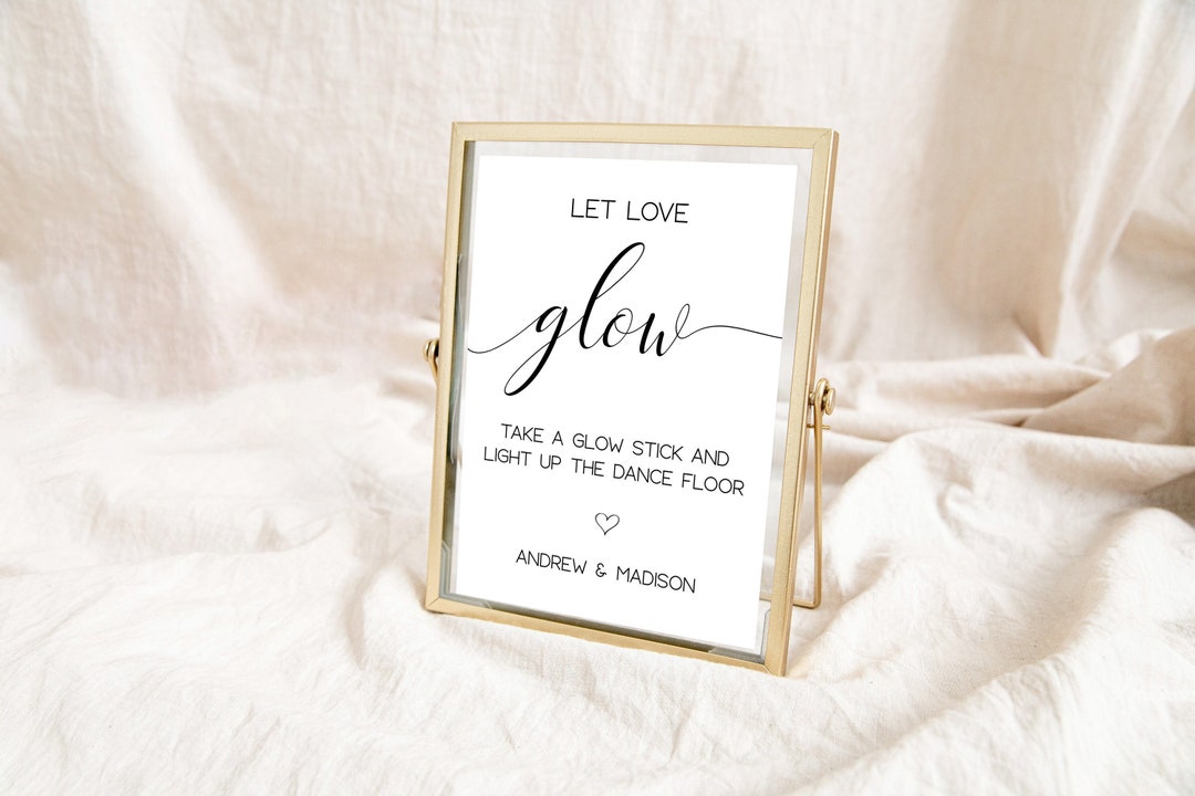 Editable Minimalist Let Love Glow Sign Template, Printable Modern ...
