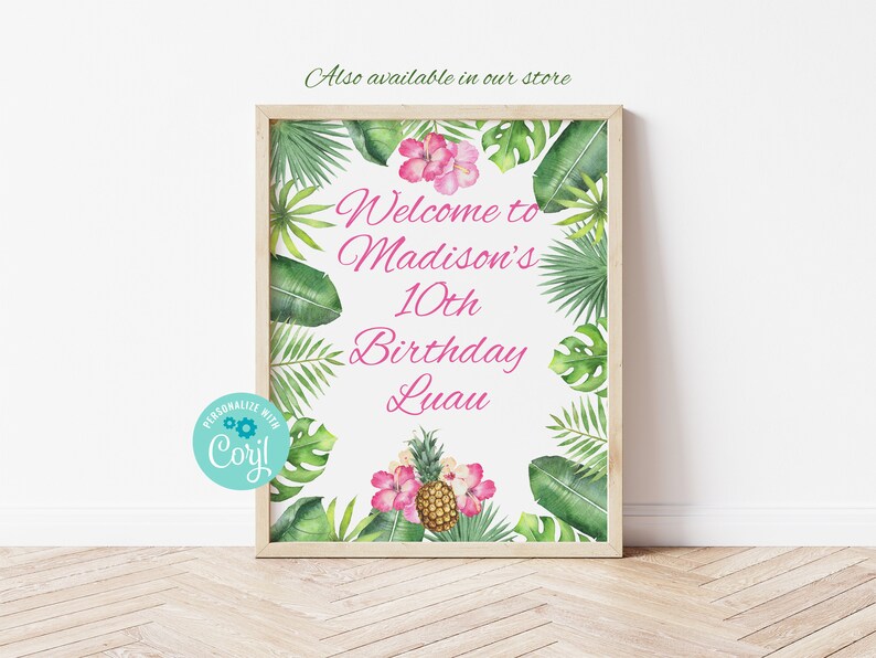 Lei Sign Lei Favors Sign Luau Party Luau Birthday Luau - Etsy