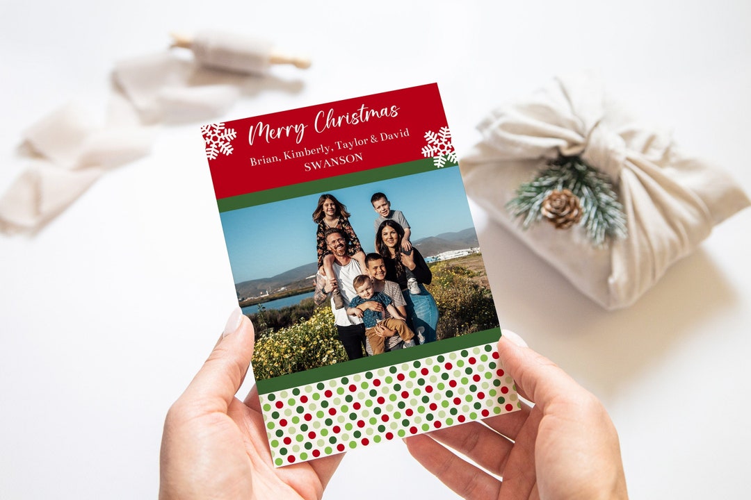 Printable Family Photo Christmas Cards Template Christmas Cards Holiday ...