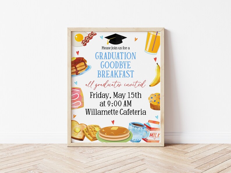 Editable Graduation Breakfast Flyer Template Printable School - Etsy