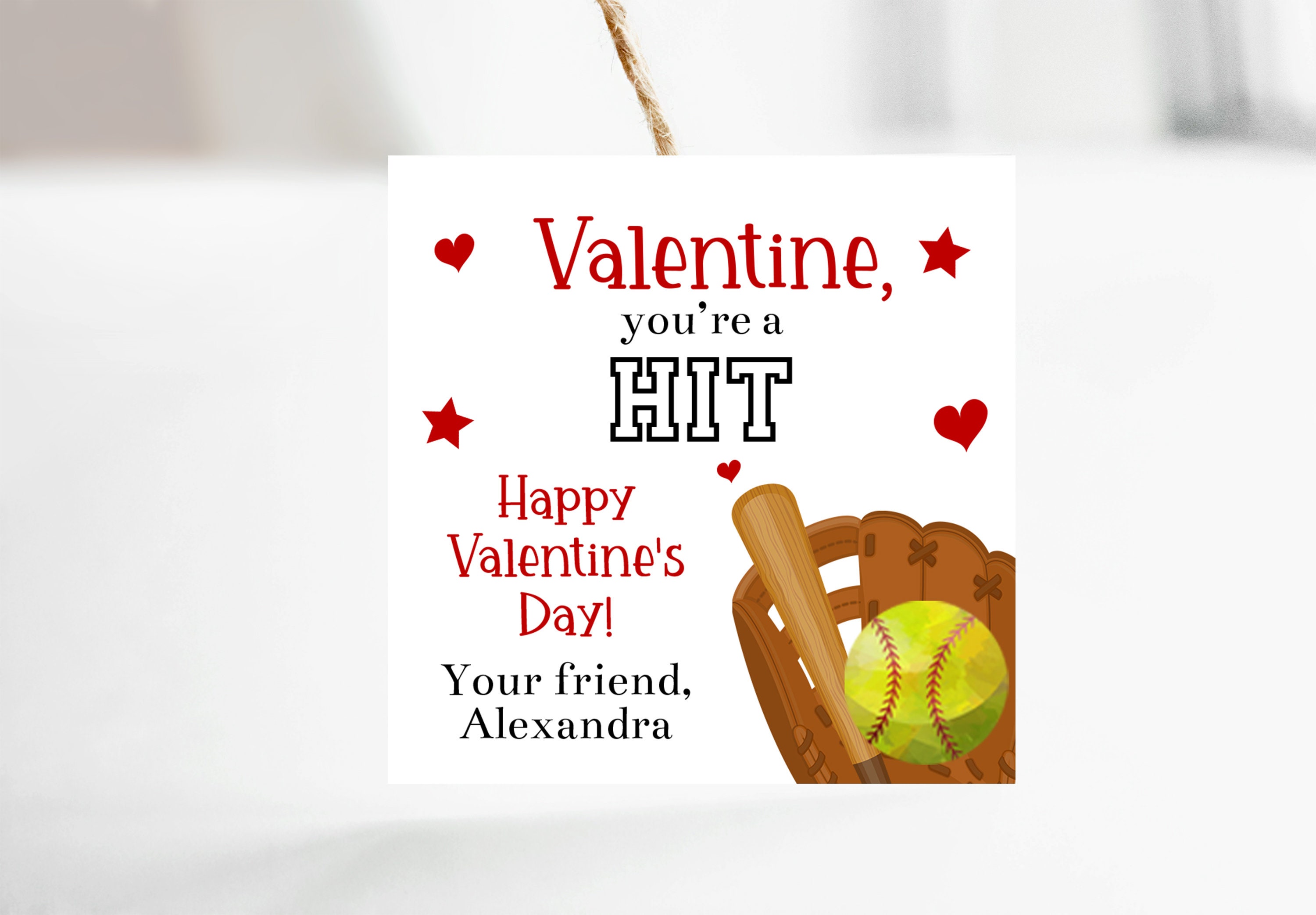 Editable Softball Valentines Cards Bundle Set Templates, Softball Valentines for Kids School ...