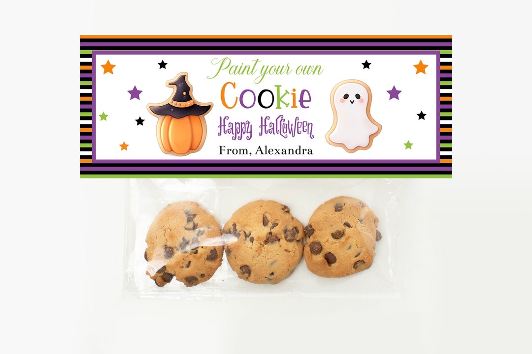 Editable Halloween Paint Your Own Cookie Treat Bag Topper - Etsy