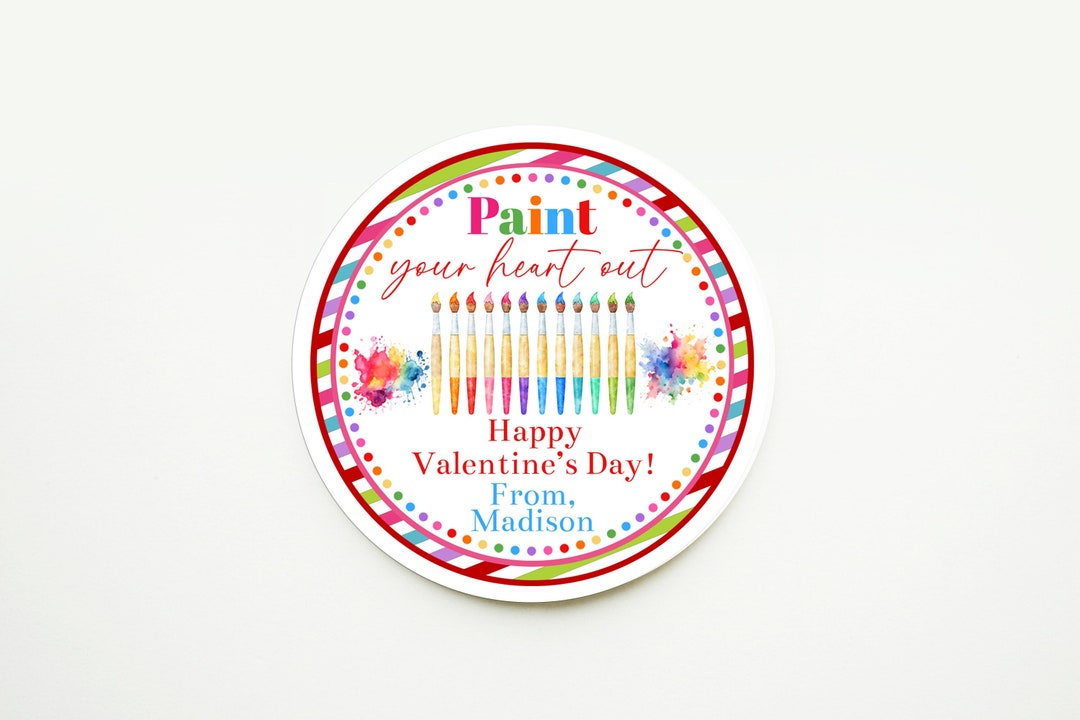 Shipped Art Valentine's Day Gift Tag, Paint Your Heart Out Valentines ...
