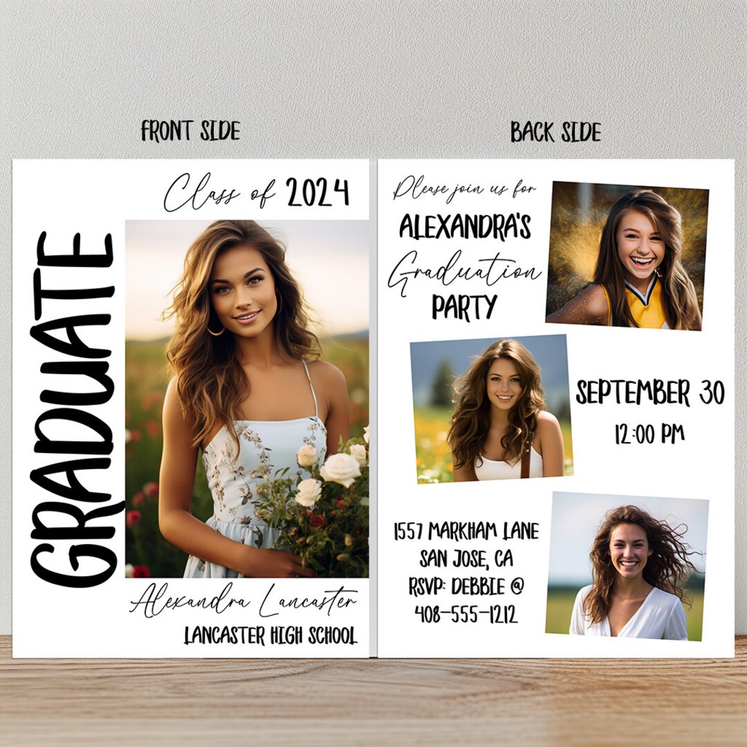 Editable Graduate Announcement Template Printable High School ...