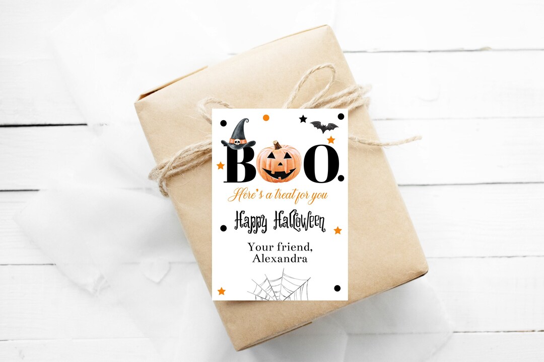 Editable Boo Halloween Tag Template, Printable Trick or Treat School ...
