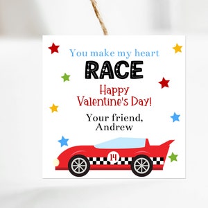 Editable Race Car Valentines Cards Bundle Set Templates, Racing ...