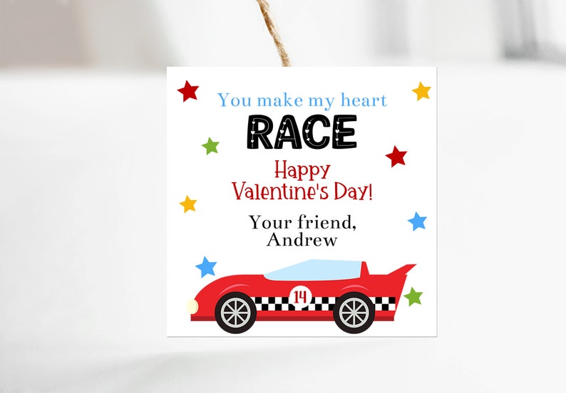 Editable Race Car Valentines Cards Bundle Set Templates, Racing ...