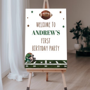 Editable Football Party Welcome Sign Template Printable - Etsy