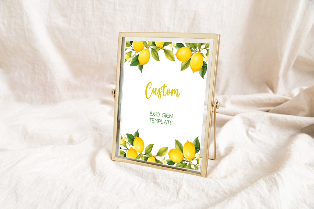 Editable Lemon Custom Sign Template Printable Citrus Bridal Shower ...