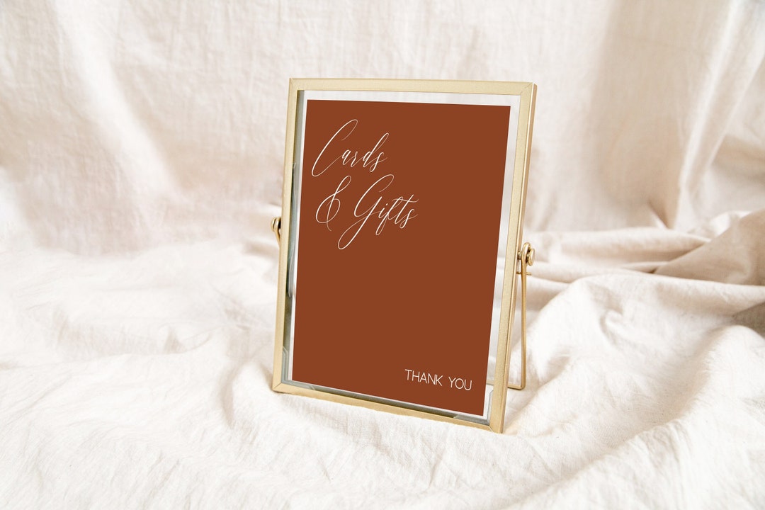 Terracotta Cards and Gifts Sign Modern Minimalist Wedding - Etsy