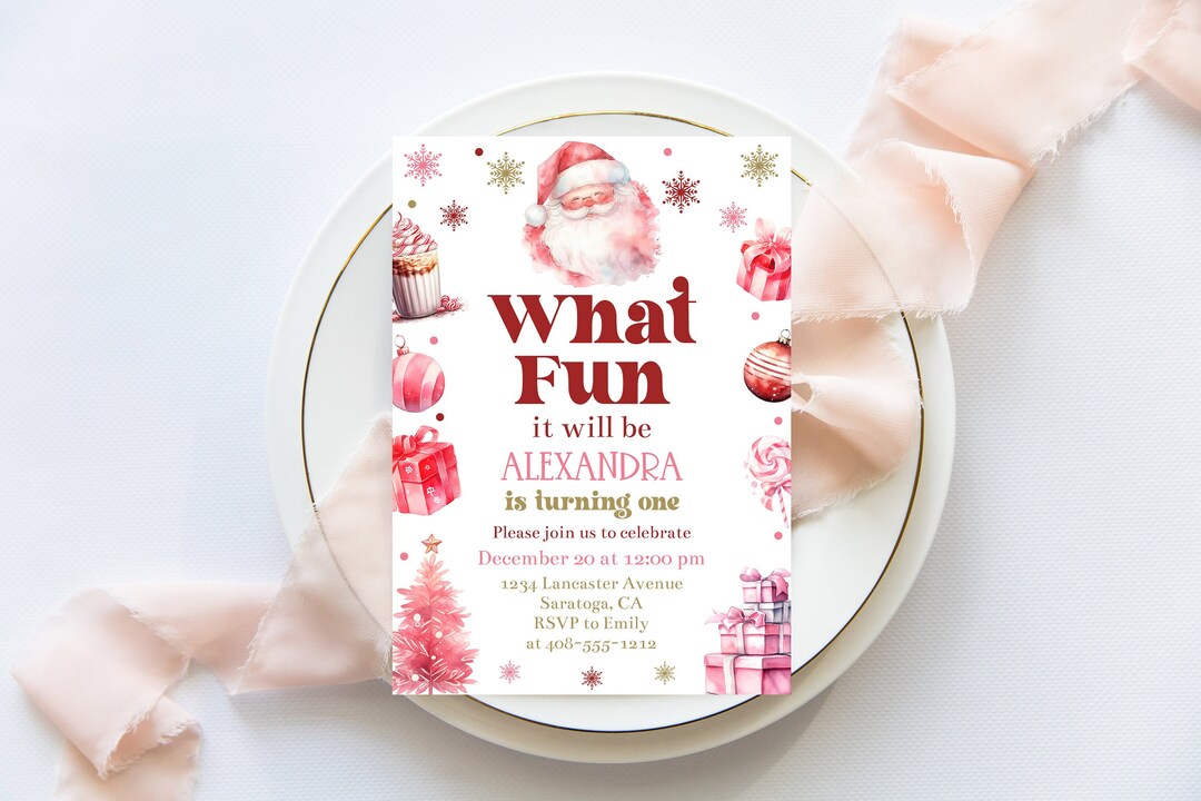 Editable Christmas Birthday Invitation Template Printable - Etsy
