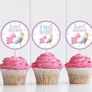 Editable Two Sweet 2nd Birthday Bundle Templates, Printable Sprinkle ...