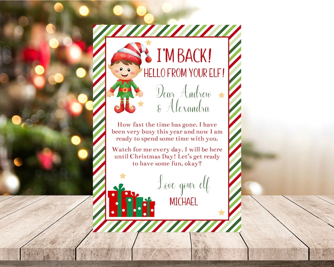 Editable Elf Arrival Return Letter Template, Printable Christmas Elf I ...