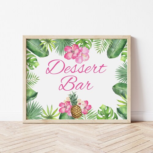 Dessert Bar Table Sign Luau Party Luau Birthday Luau - Etsy