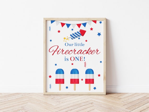 Our Little Firecracker is ONE 1st Birthday First Birthday - Etsy