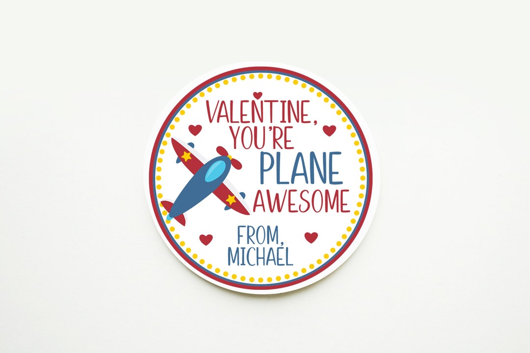 Airplane Valentine's Day Tag for Kids Classroom Valentine Party, You're ...