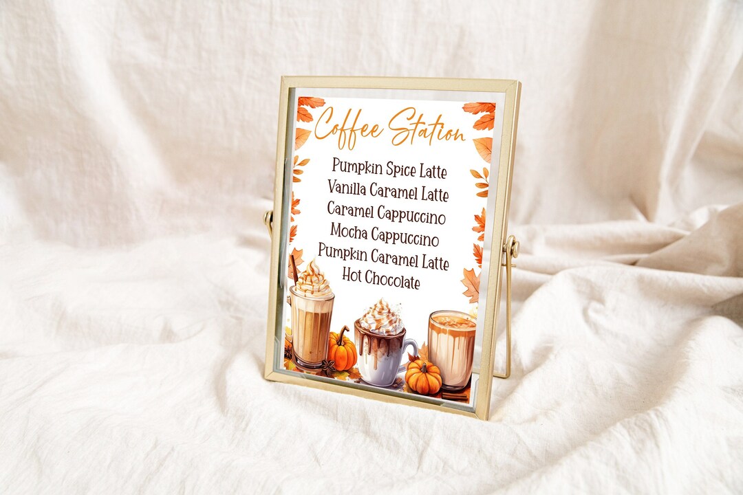 Editable Fall Coffee Station Sign Template Printable - Etsy