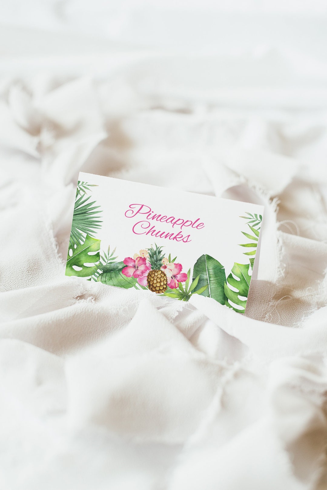 Editable Luau Food Card Place Card, Printable Luau Birthday Decorations ...