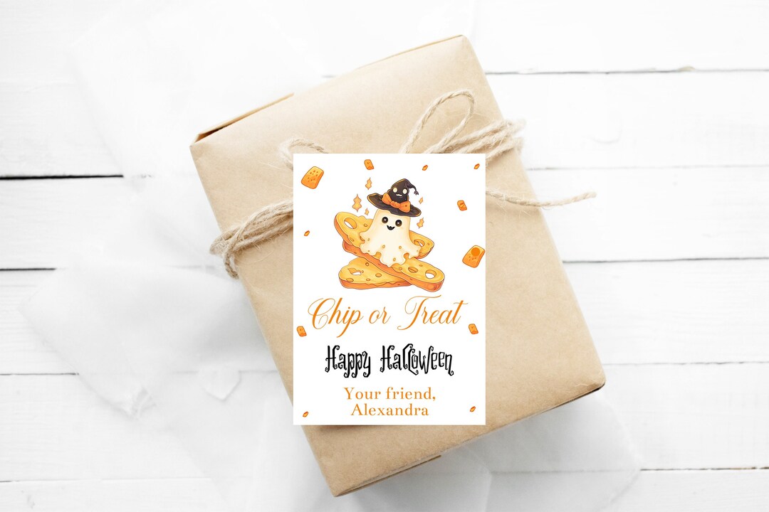 Editable Halloween Chip or Treat Tag Template Printable - Etsy