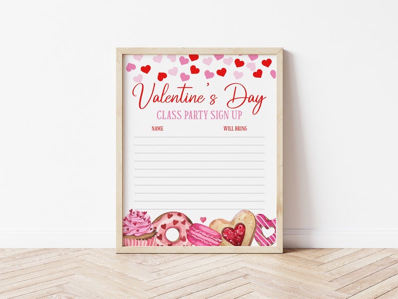 Printable Valentine's Day Classroom Party Sign up Sheet - Etsy