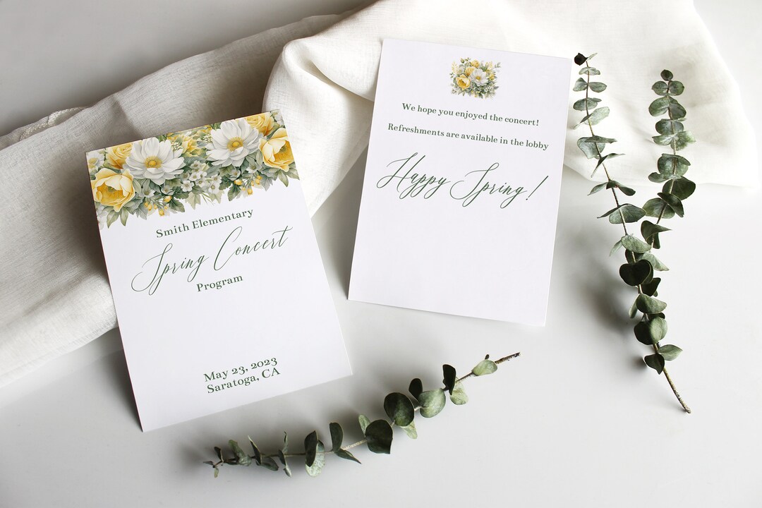 Editable Spring Concert Program Template, School Spring Program ...