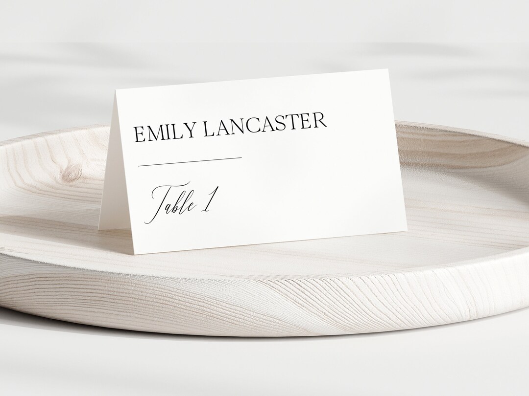 Editable Modern Wedding Place Card Template, Printable Classic Wedding ...