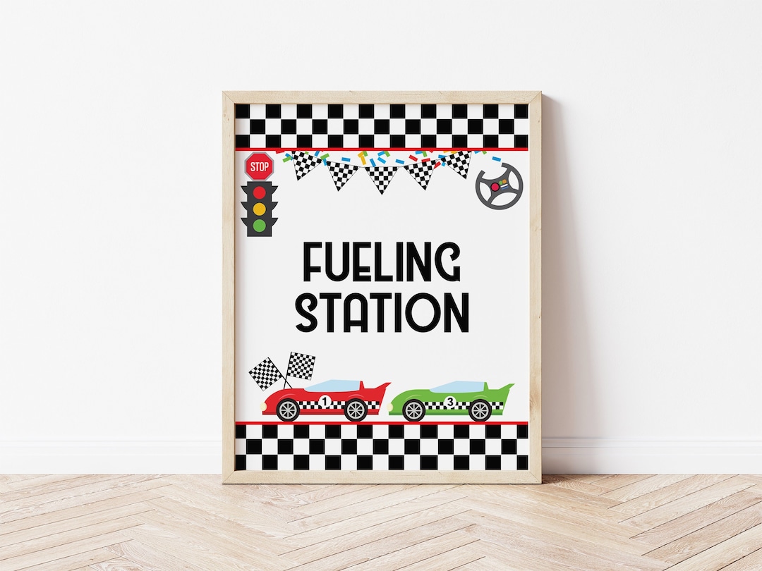 Printable Fueling Station Sign, Race Car Birthday Party, Car Birthday ...