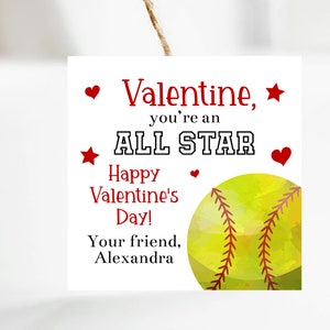Editable Softball Valentines Cards Bundle Set Templates, Softball ...