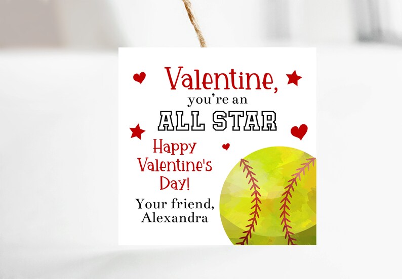 Editable Softball Valentines Cards Bundle Set Templates, Softball Valentines for Kids School ...