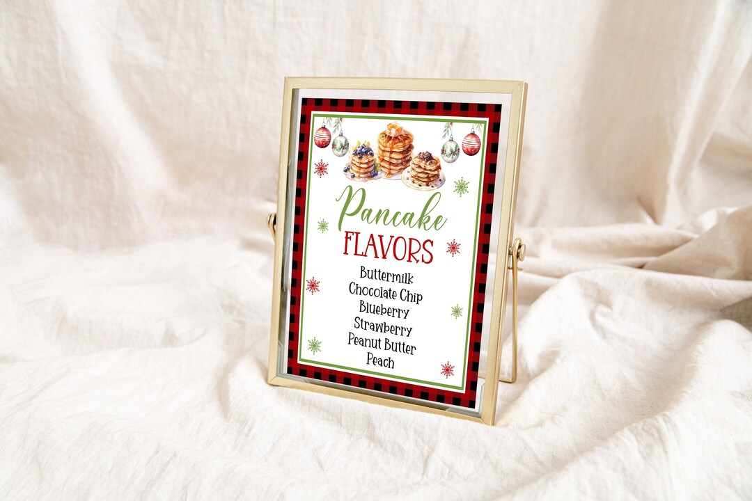 Editable Christmas Pancake Flavors Party Sign Template, Printable ...