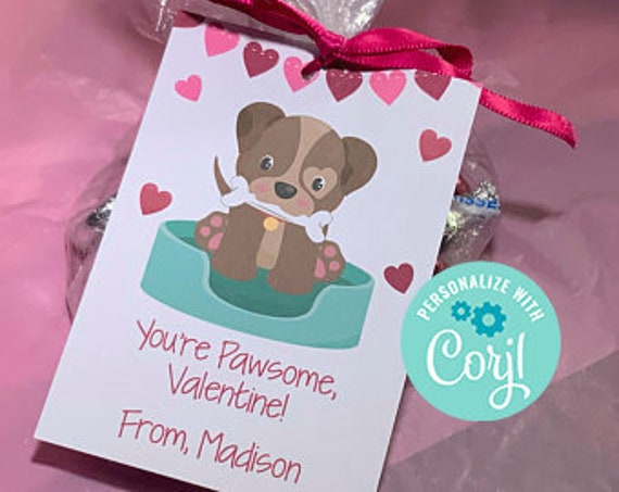 Editable Dog Valentine Printable Valentines You're | Etsy