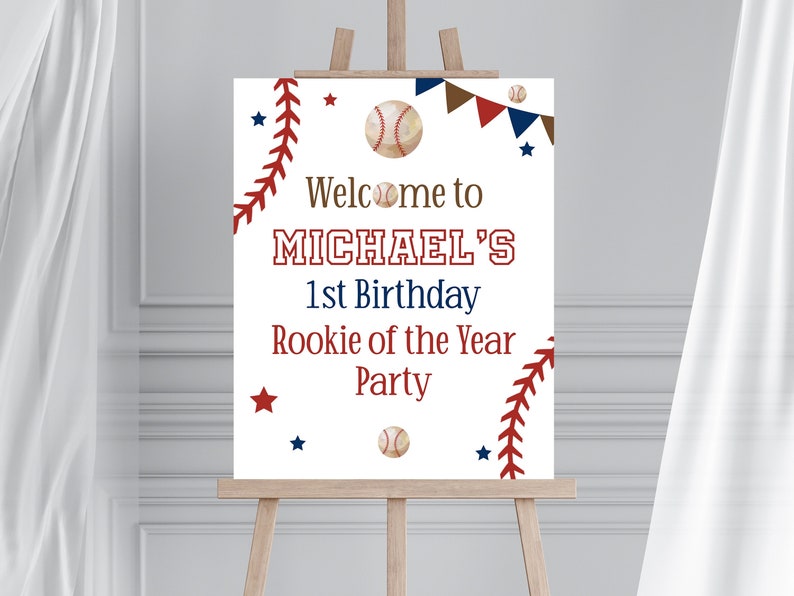Editable Baseball Welcome Sign Template Printable Retro - Etsy