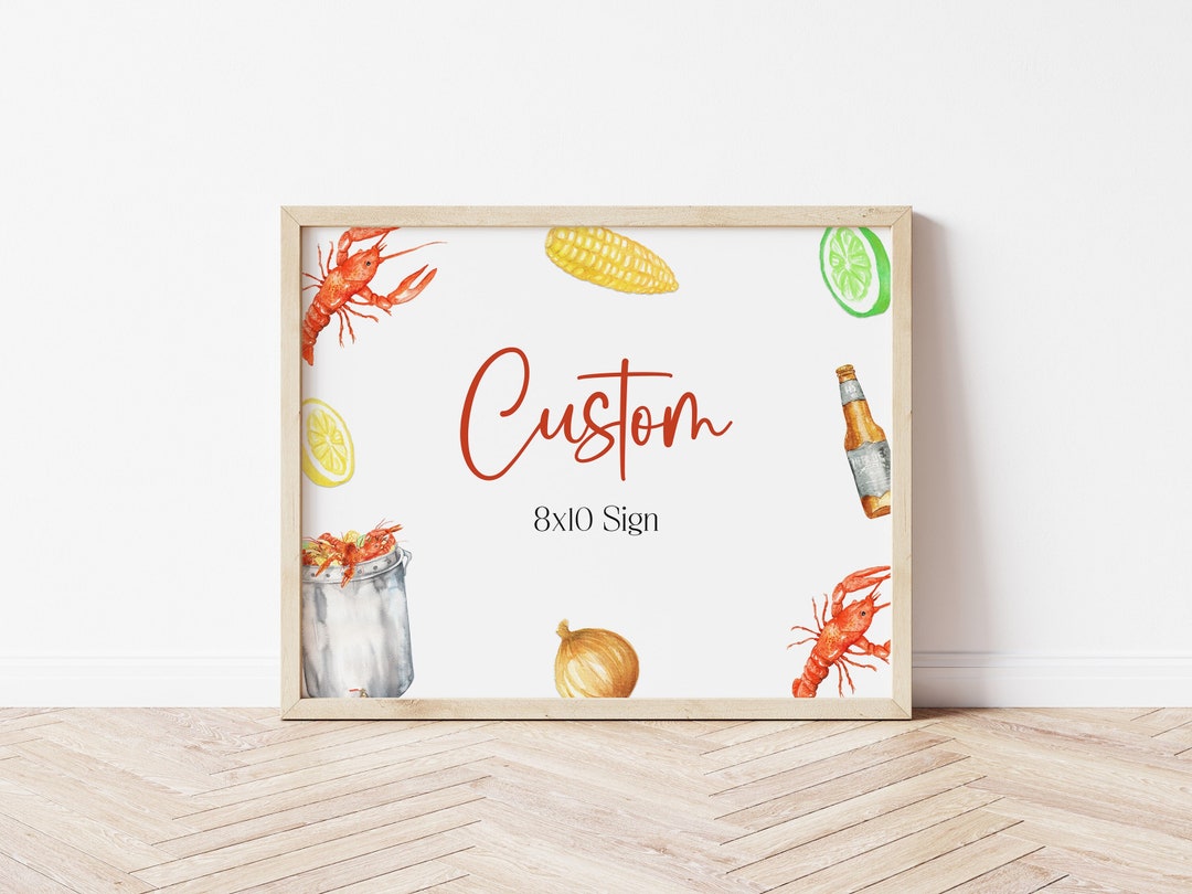 Editable Crawfish Boil Custom Sign 10x8 Template, Craw Fish Birthday ...