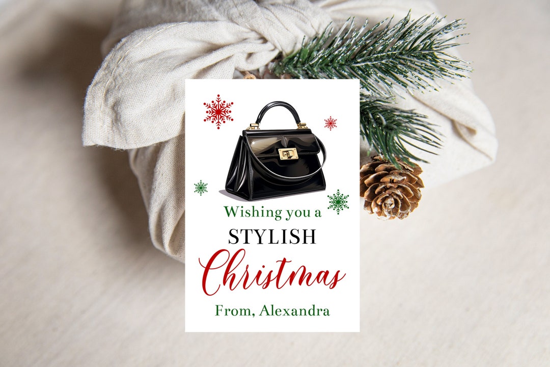 Editable Purse Christmas Gift Tag Template Printable Holiday Gift Tag ...