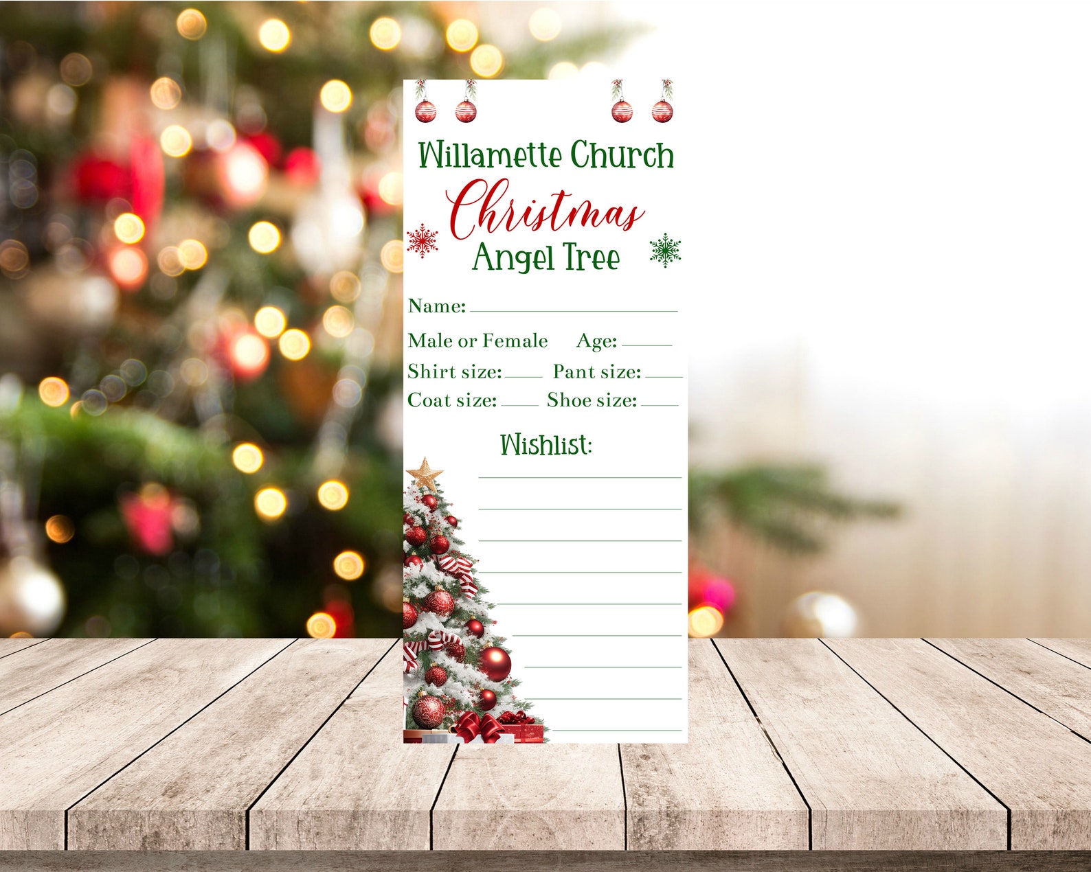 Editable Christmas Angel Tree Flyer & Tag Templates Printable Holiday ...