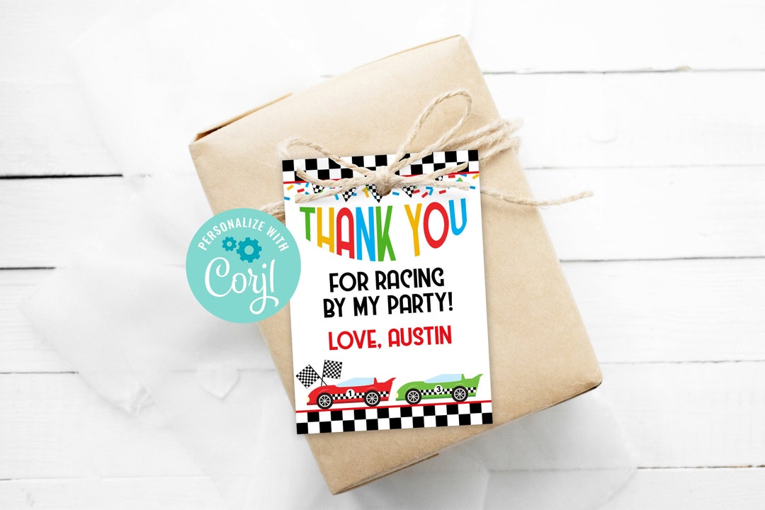 Editable Race Car Tag, Race Car Party, Race Car Birthday, Racing Tag ...