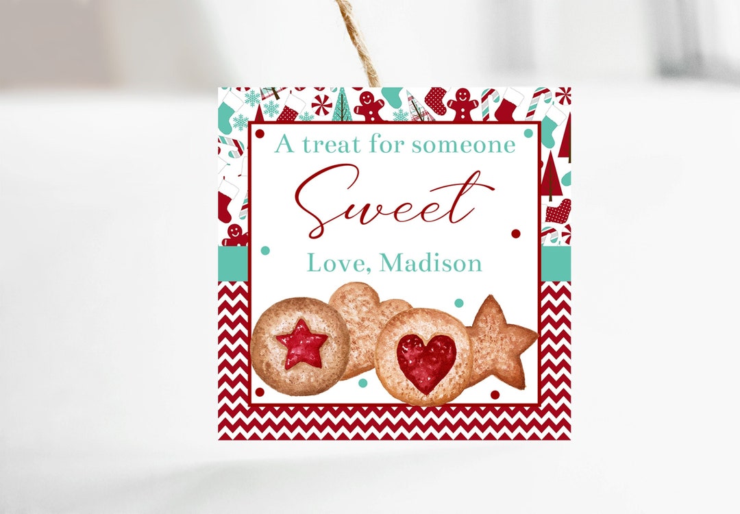 Editable Christmas Tag A Treat for Someone Sweet Holiday Gift Tag ...