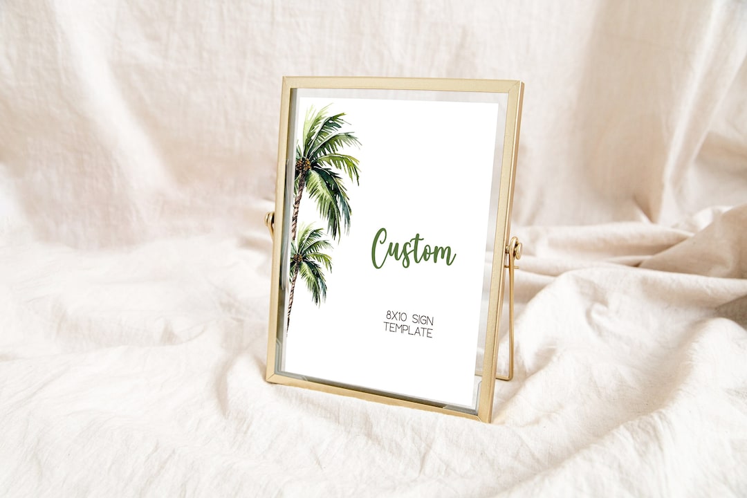 Editable Palm Tree Custom Sign Template, Printable Tropical Hawaiian ...