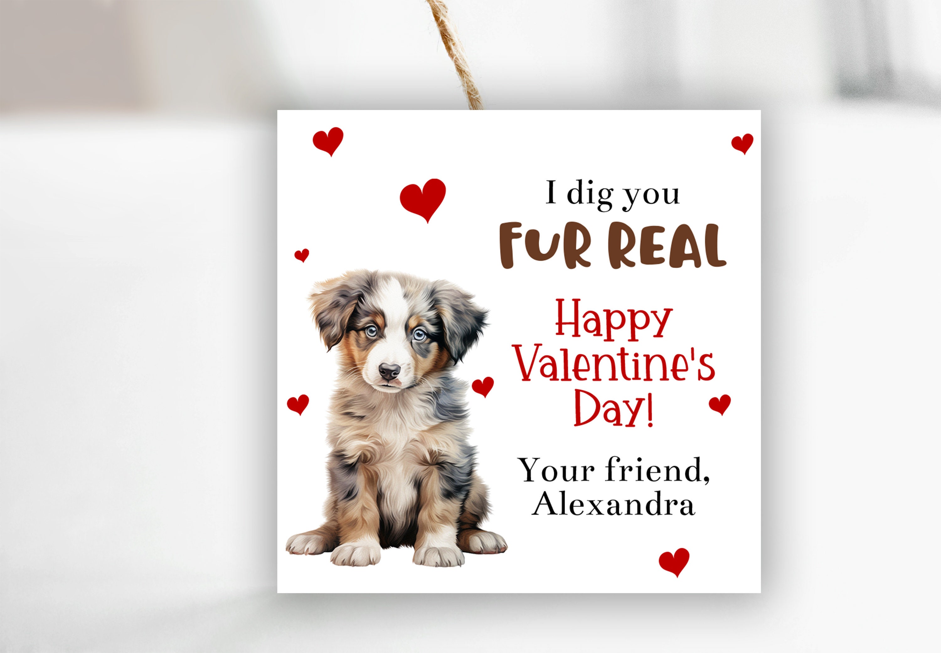 Editable Dog Valentines Cards Bundle Set Templates, Puppy Valentines ...