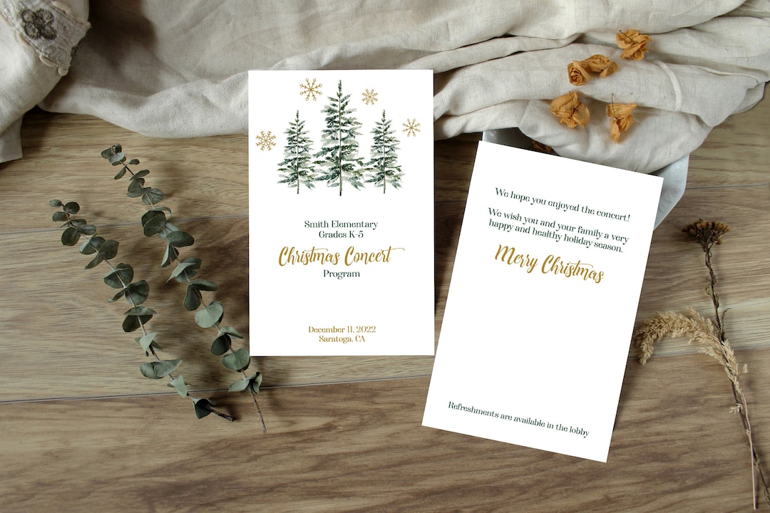 Editable Christmas Concert Program Template, Christmas Carroling ...
