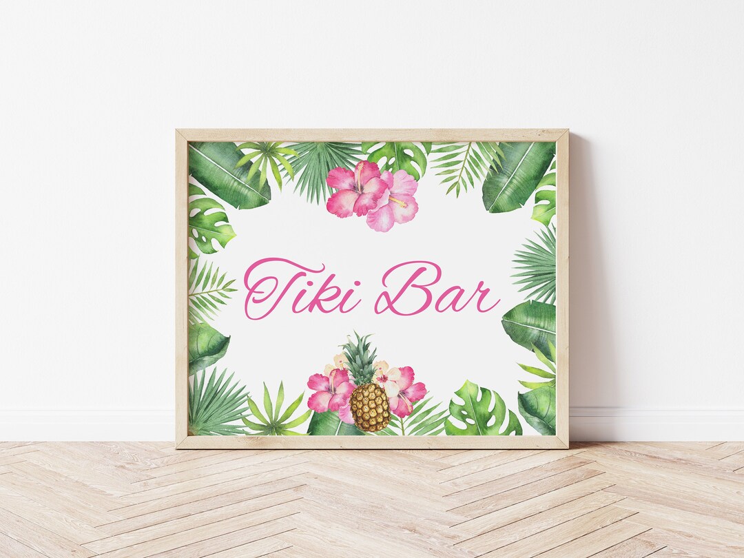 Tiki Bar Sign, Luau Party, Luau Birthday, Luau Decorations, Tropical ...