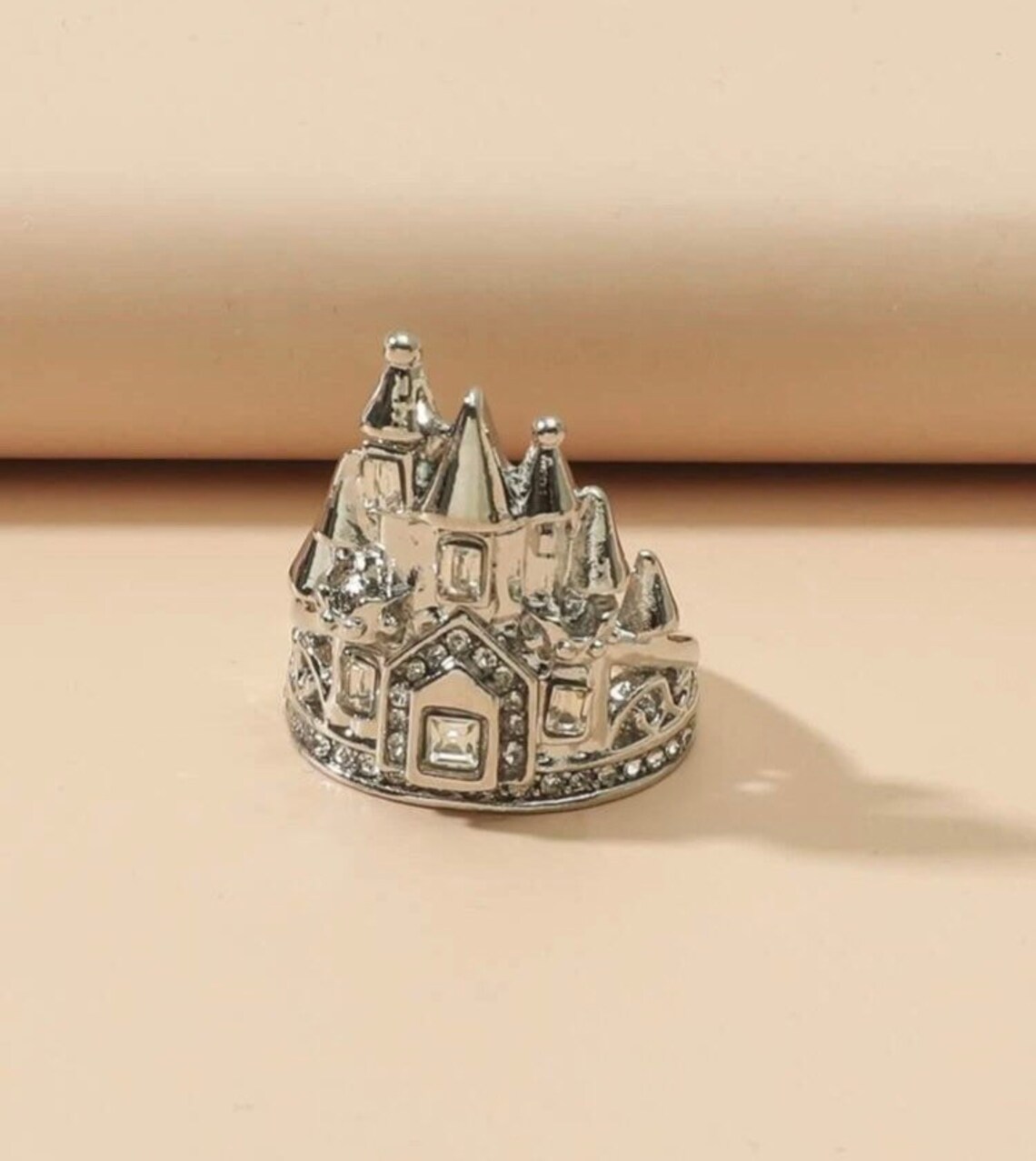 Silver Castle Stackable Unique Statement Ring | Etsy