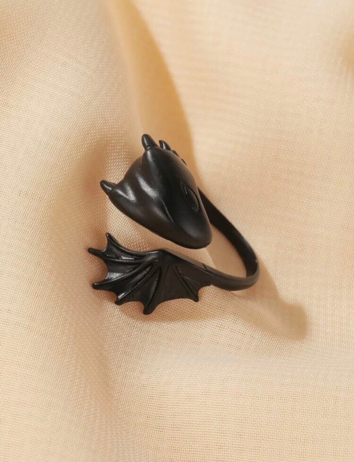 Black Dragon Cute Toothless Adjustable Statement Ring | Etsy