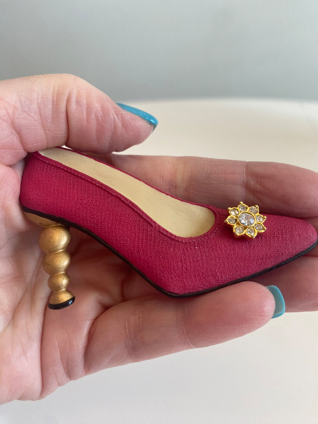 Retro Pin Ornament Leonardo Collection Shoe Pink Gold Toned - Etsy