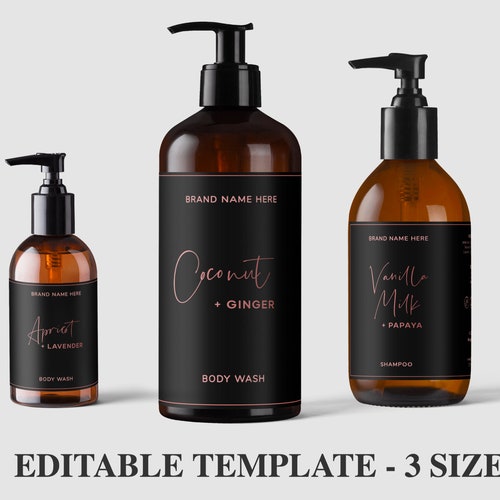 Editable Body Product Label DIY Label Template Wrap Around - Etsy