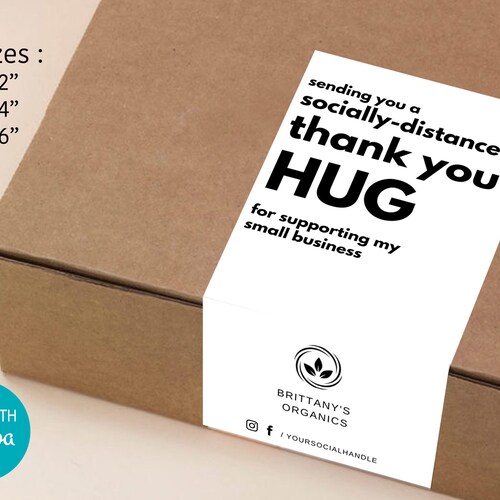 Box Packaging Label DIY / Editable Box Seal Sticker / DIY | Etsy