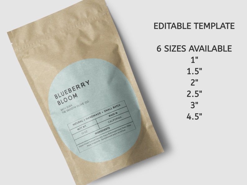 Round Label Template Canva 6 Sizes Circle Label Template - Etsy