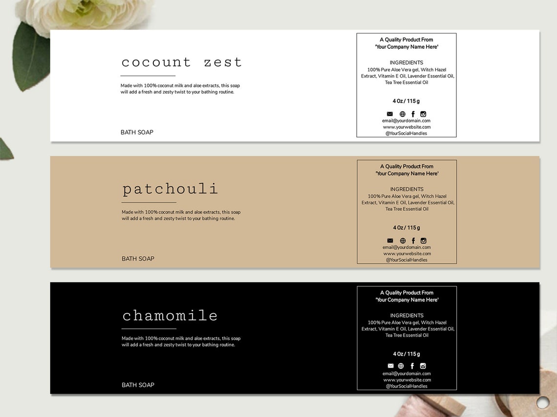 Sem DIY Custom Soap Label Printable Soap Label Templett - Etsy