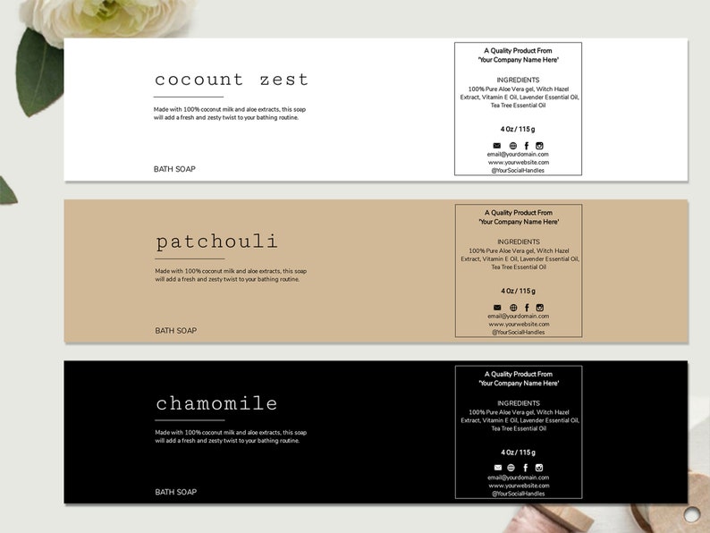 Sem DIY Custom Soap Label Printable Soap Label Templett - Etsy